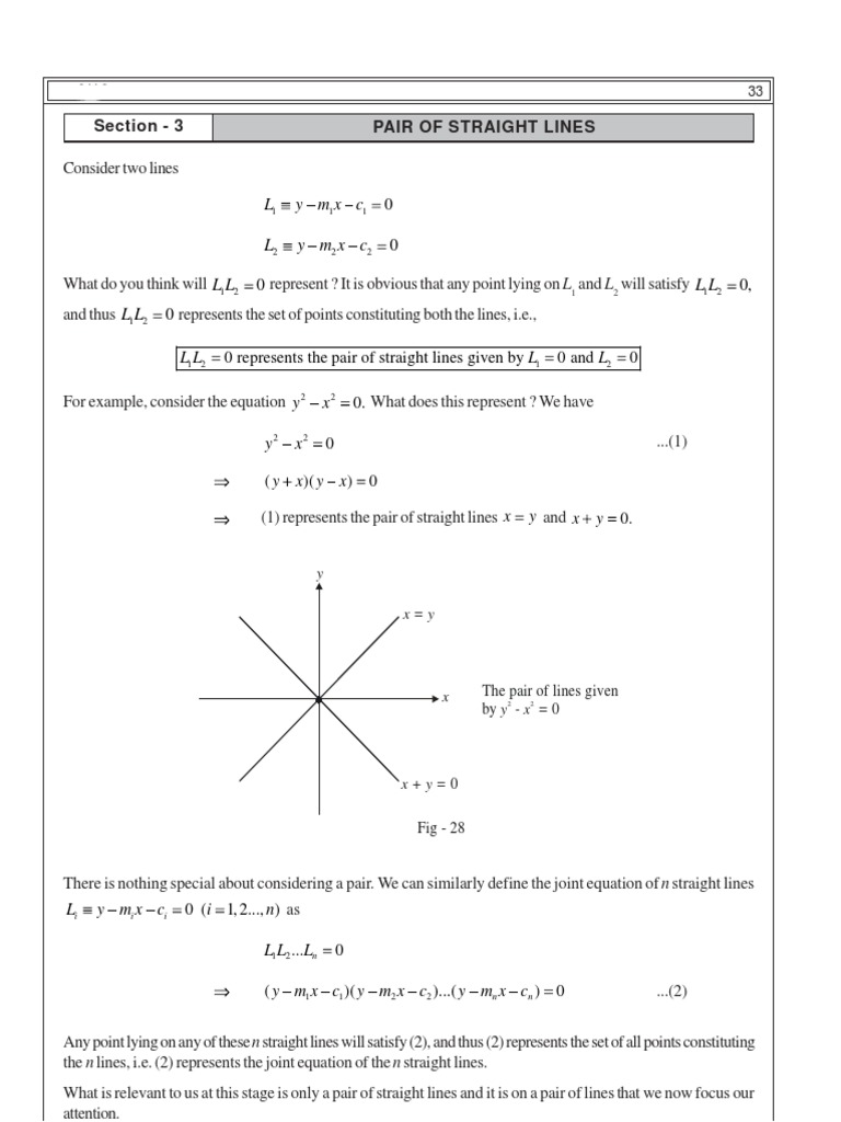 Pair of Straight Lines II | Line (Geometry) | Quadratic Equation