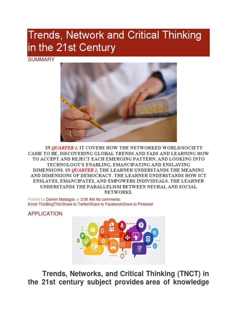 Trends, Network and Critical Thinking in the 21st Century | Social Network | Artificial Neural ...