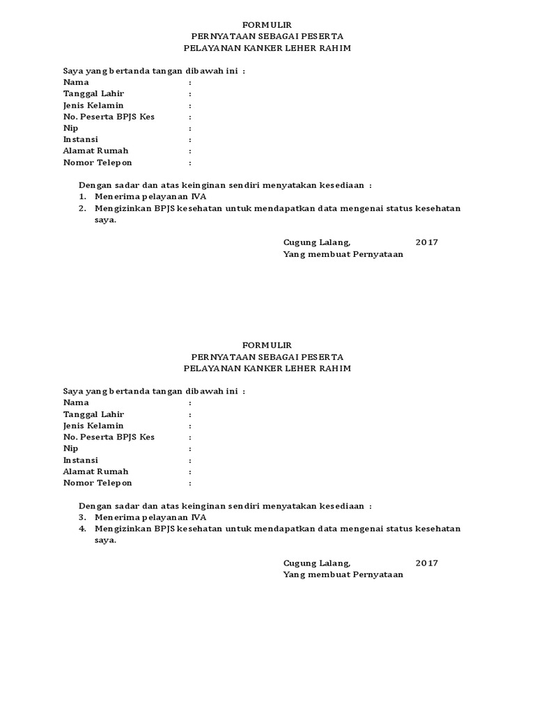 Formulir Pernyataan Iva | PDF | Ilmu Sosial | Hukum