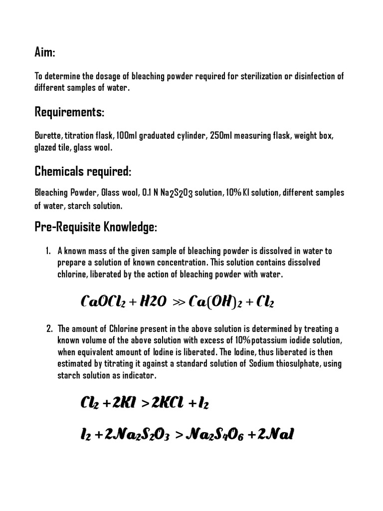 Caocl + H20 Ca (Oh) + CL: + 2ki 2Kcl + I + 2na + 2nai | Download Free ...