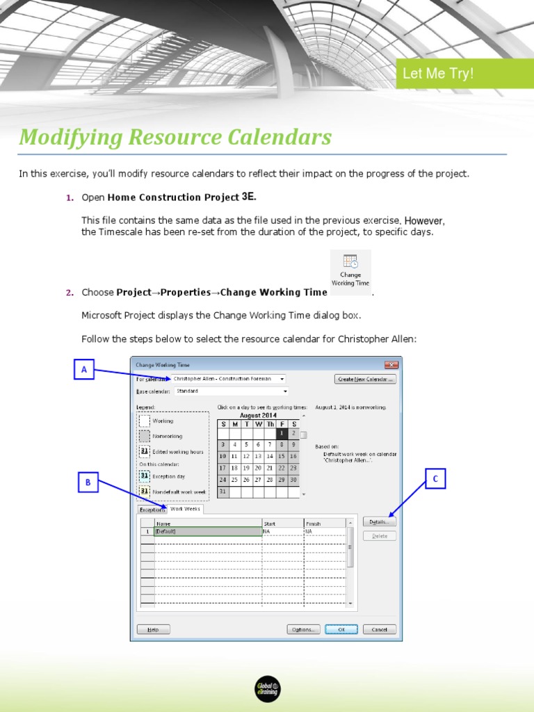Modify Resource Calendars in Projects | PDF | Workweek And Weekend ...