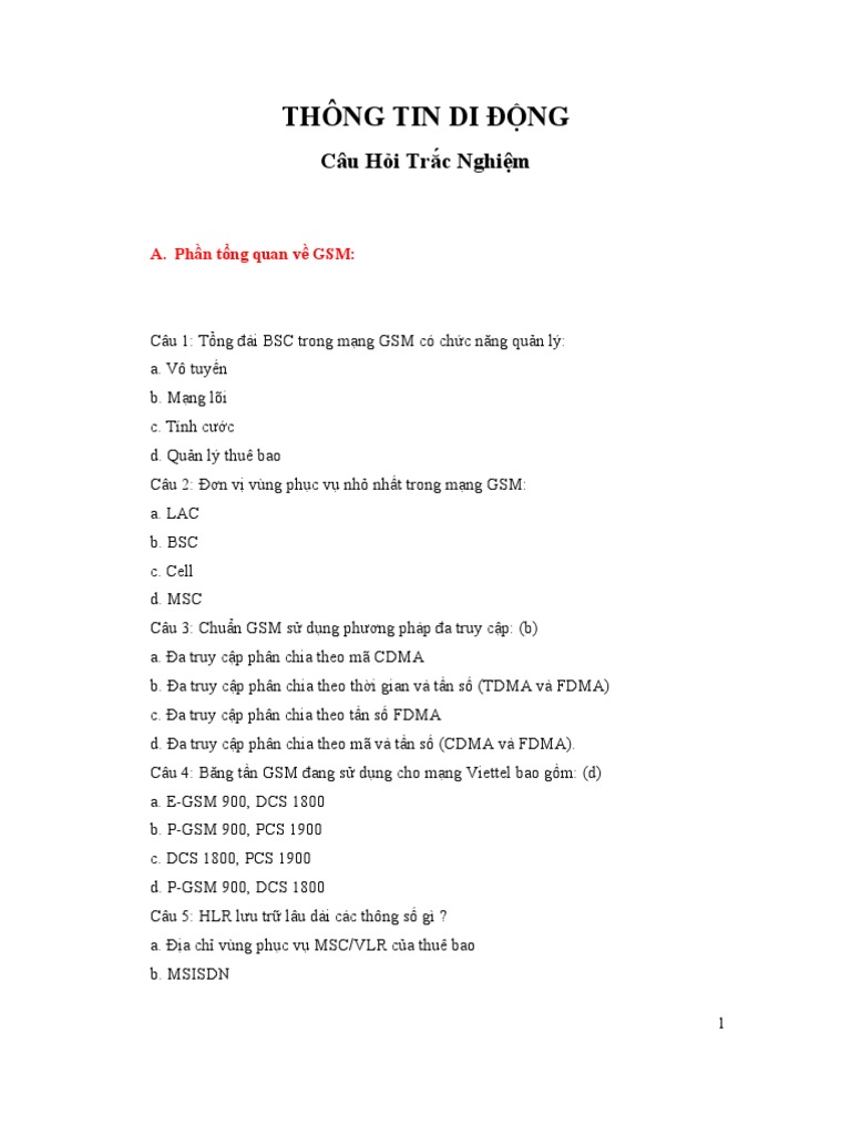 Trac Nghiem TTDD | PDF