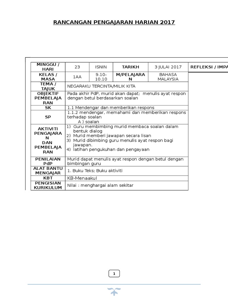 RPH Minggu 14 Rabu | PDF