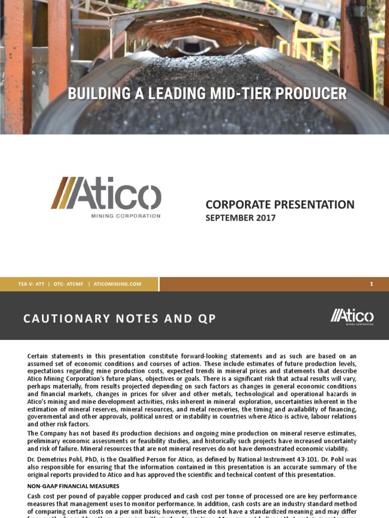 Atico Mining Corporate Overview 2017 | PDF | Mining | Gold