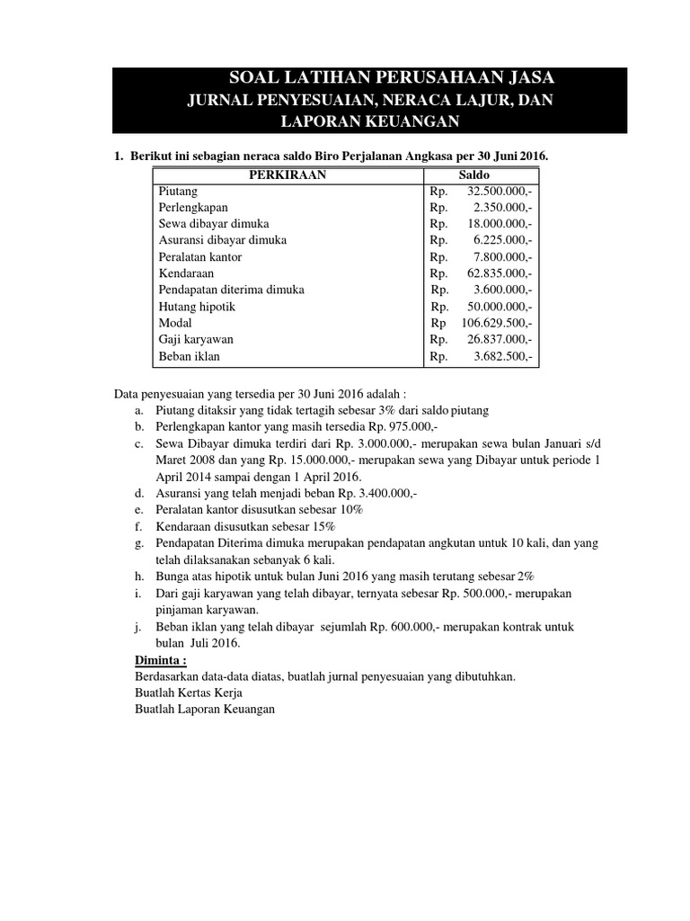 Latihan Perusahaan Jasa (AJP) | PDF