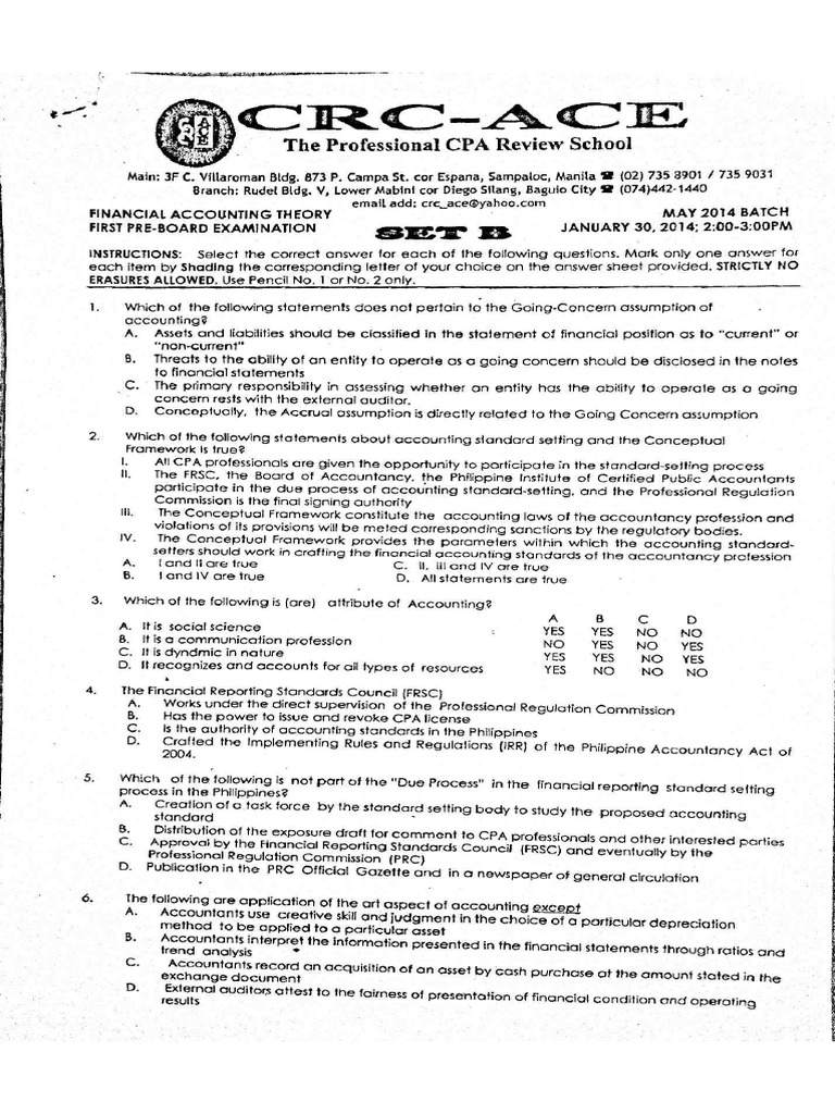 CRC-ACE ToA 1st Pre-Board May204 | PDF