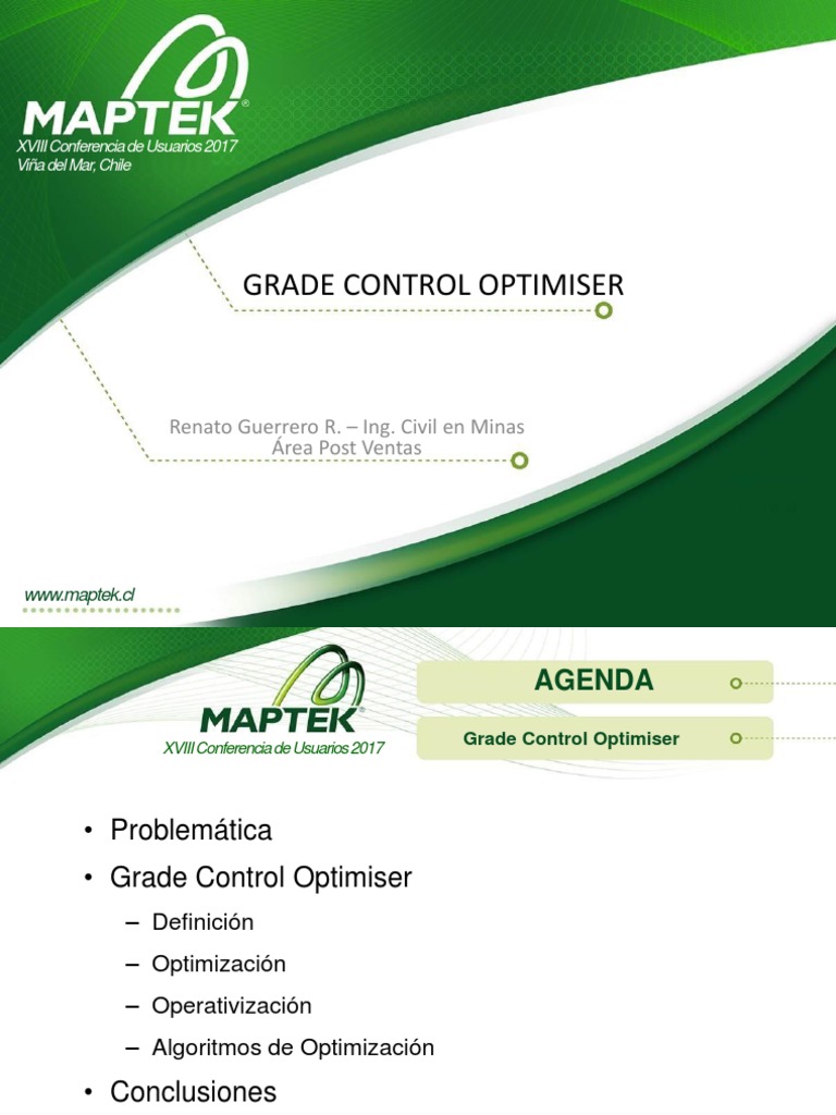 Presentación Grade Control Optimiser | PDF | Optimización Matemática | Algoritmos
