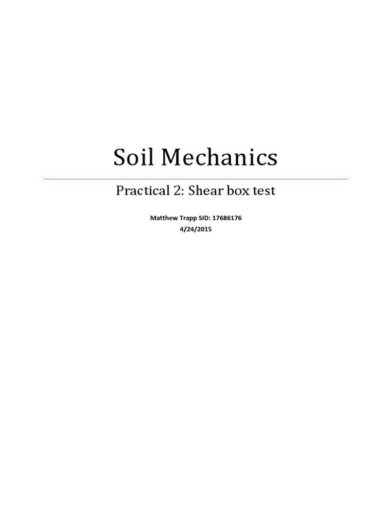 Shear Box Test Results for Loose Sand | PDF | Soil Mechanics | Stress ...