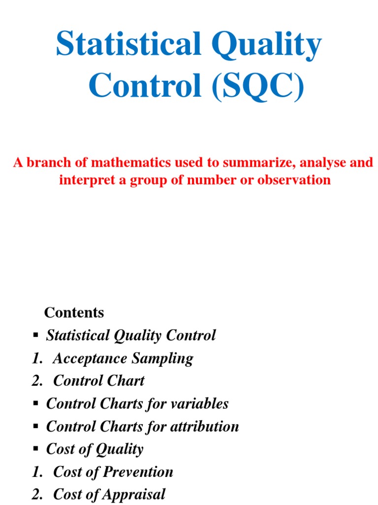 10 - Statistical Quality Control | PDF | Statistics | Quality (Business)