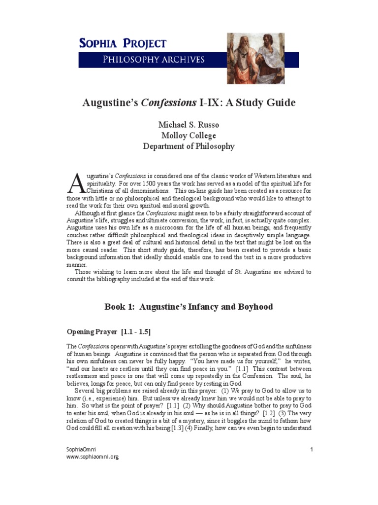 Confessions Study Guide | PDF | Augustine Of Hippo | Confessions ...