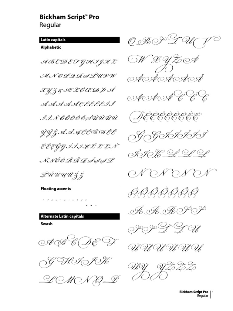 Regular: Bickham Script Pro | PDF | Symbols | Orthography
