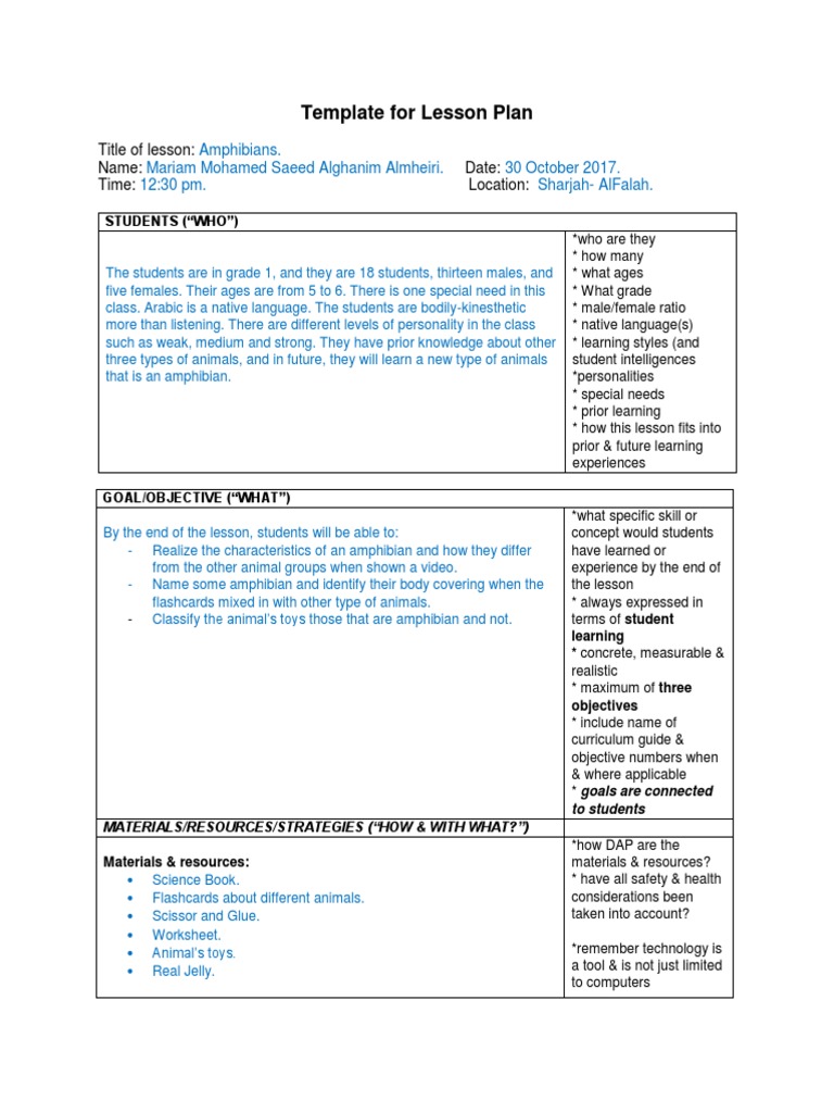 Lesson Plan 3 | PDF | Lesson Plan | Education Theory