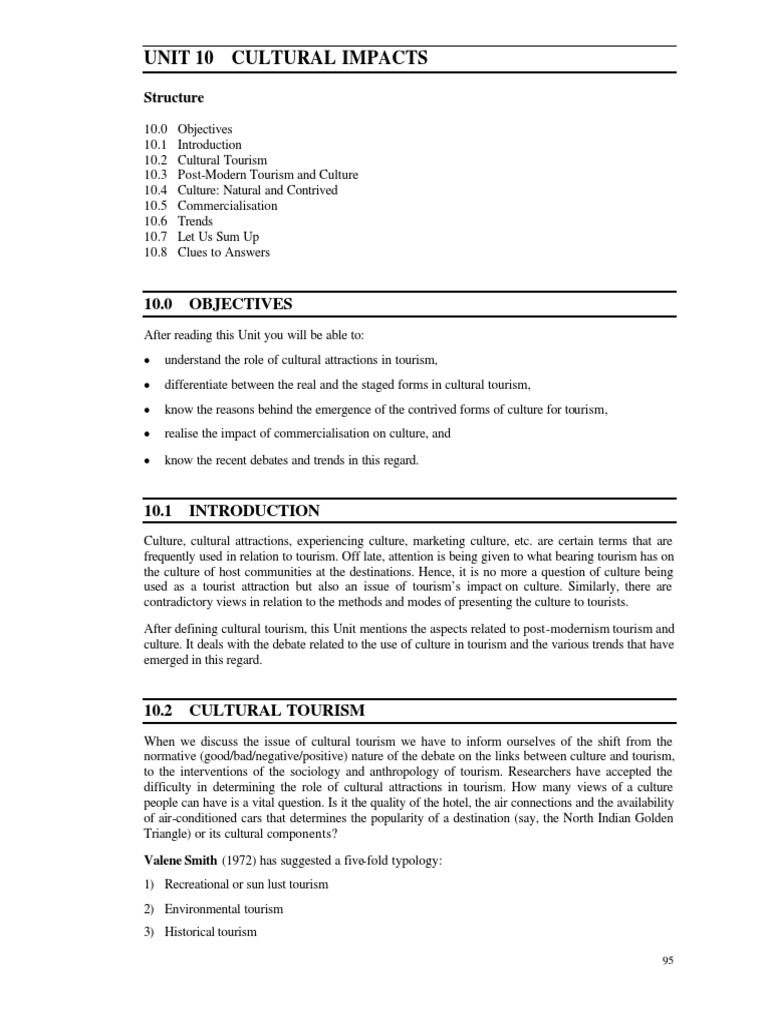 Cultural Impacts (Tourism) | PDF | Tourism | Cultural Heritage