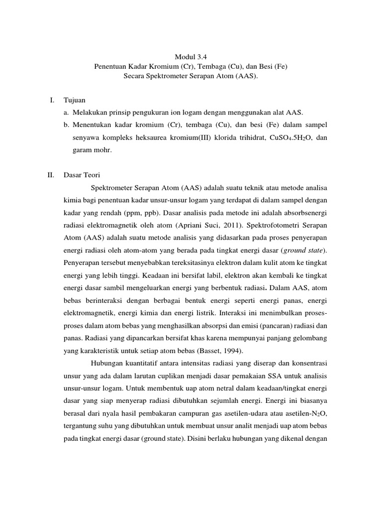 Analisis Kadar Logam dengan AAS | PDF
