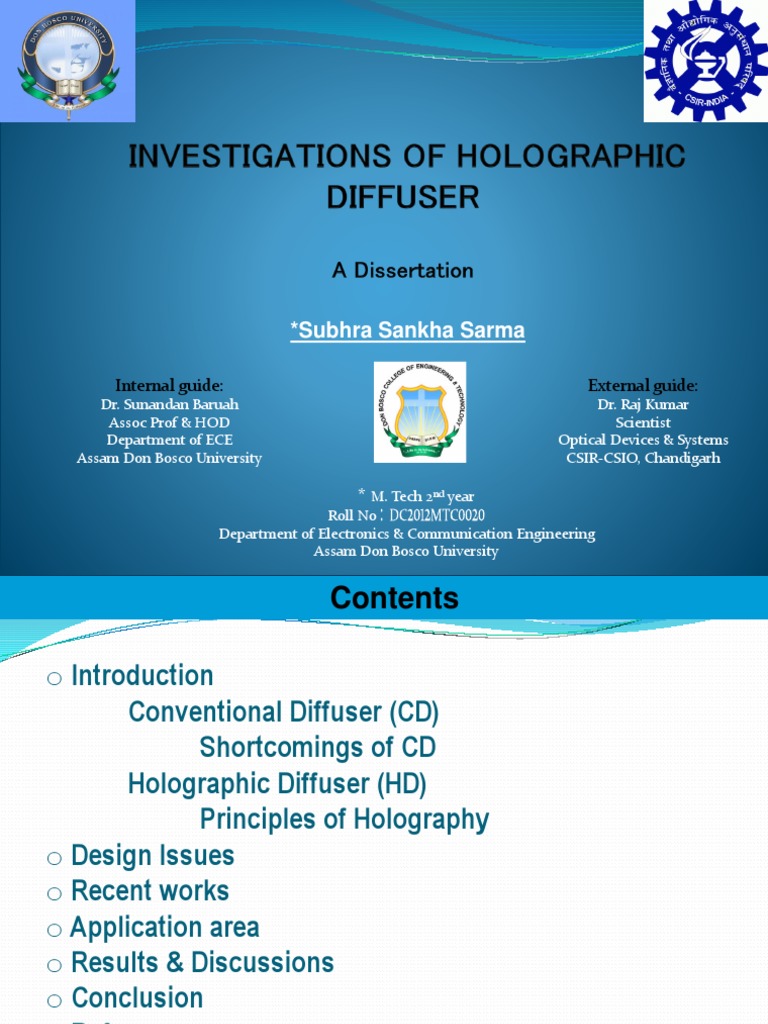 Investigations of Holographic Diffuser | PDF | Holography | Optics