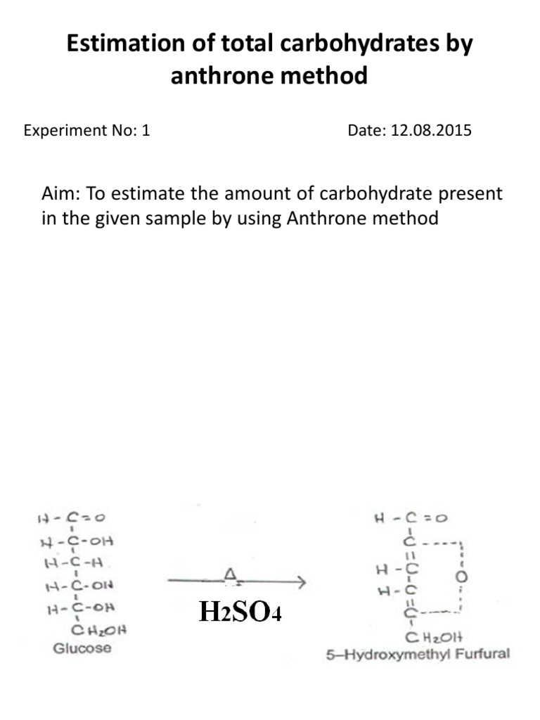Estimation of Total Carbohydrates by Anthrone Method | PDF | Cooking ...