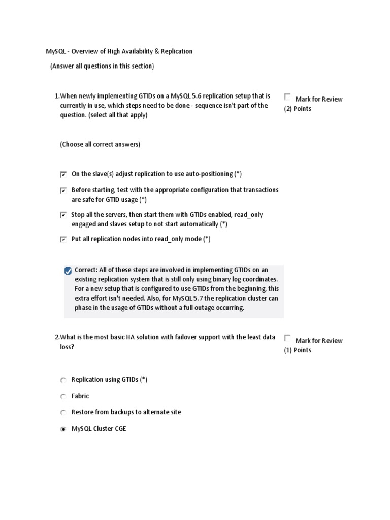 Oracle MySQL PreSales Specialist Assessment 2 | PDF | My Sql | Oracle ...