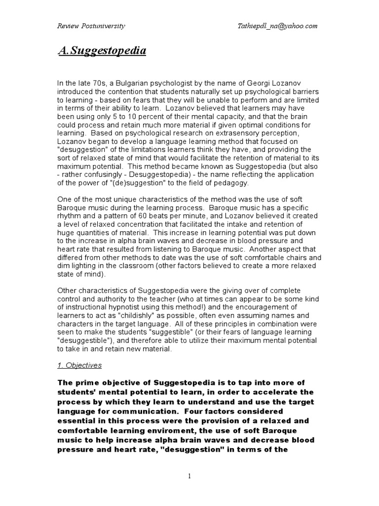 Suggestopedia: An Overview of Georgi Lozanov's Unique Language Teaching ...