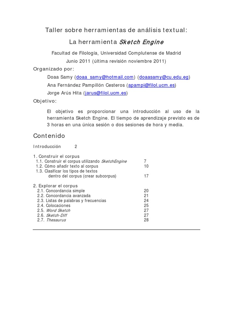 SketchEngine-manual Nov2011 PDF | PDF | Información | Lingüística