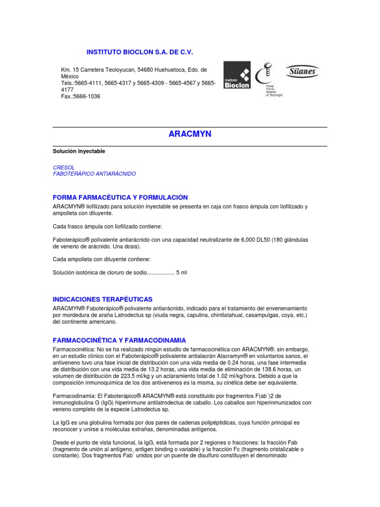 Aracmyn Ficha Tecnica | PDF | Especialidades Medicas | Inmunología