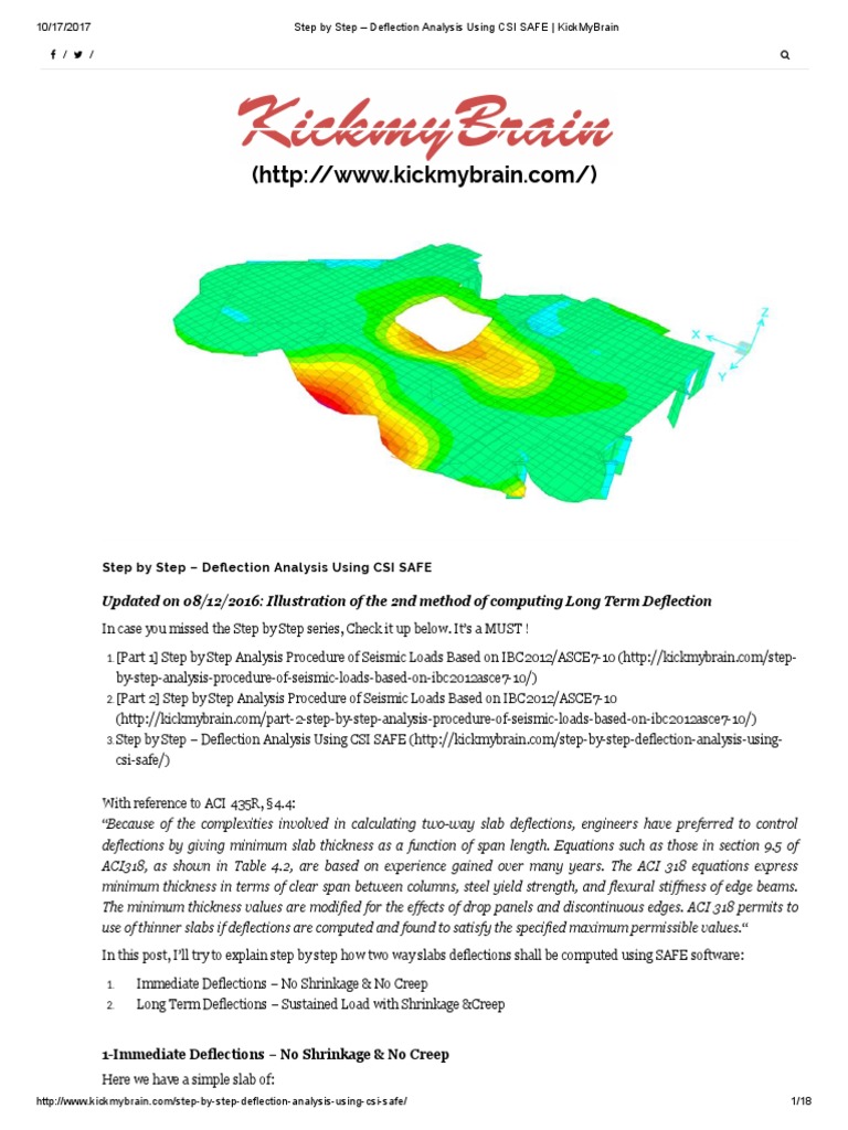 Deflection Analysis with CSI SAFE | PDF | Structural Load | Elasticity ...