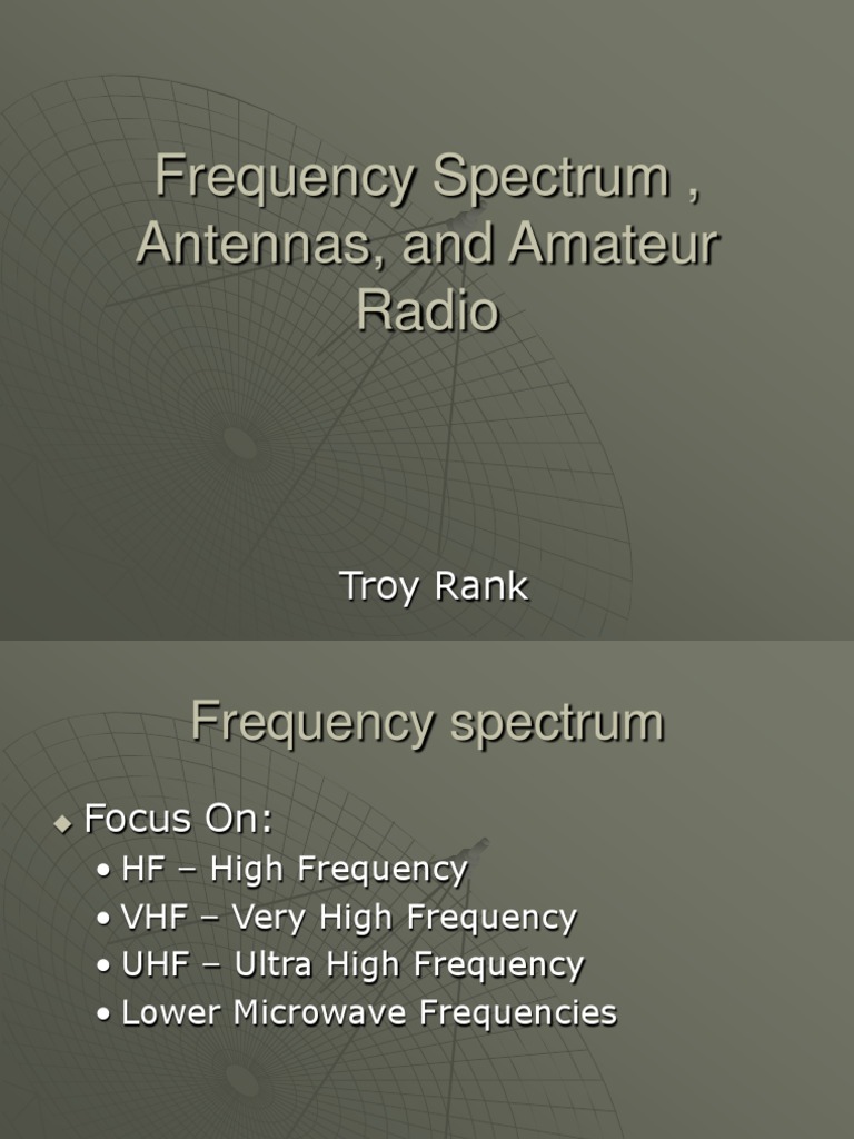 Frequency Spectrum Antennas Amateur Radio | PDF | Ultra High Frequency ...