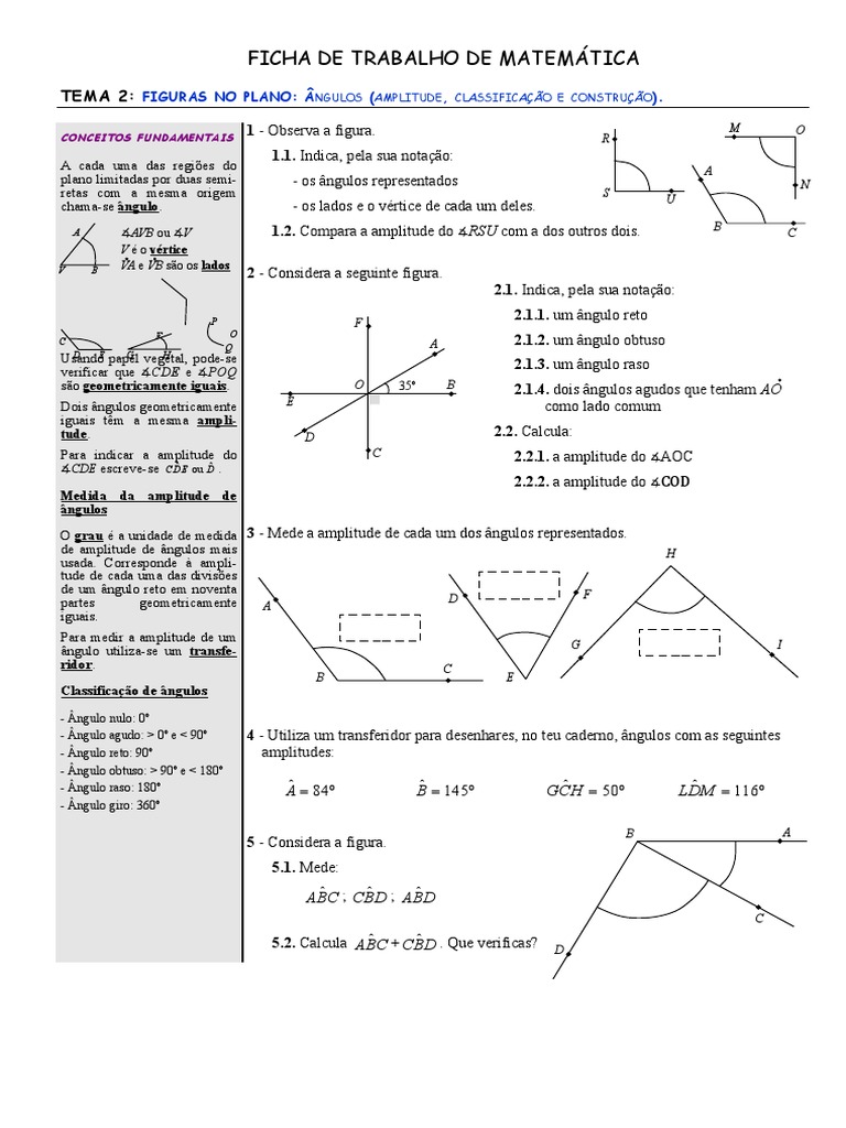 Calcular Angulos | PDF | Ângulo | Geometria