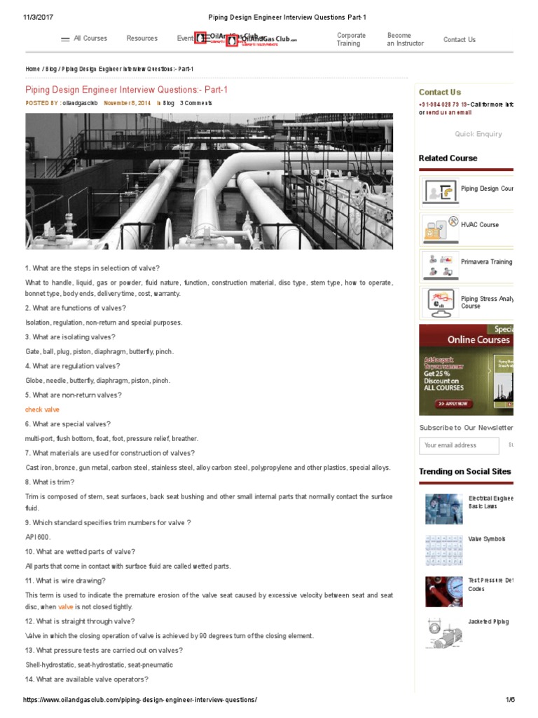 Valve Interview Questions Part-1 | PDF | Valve | Boiler