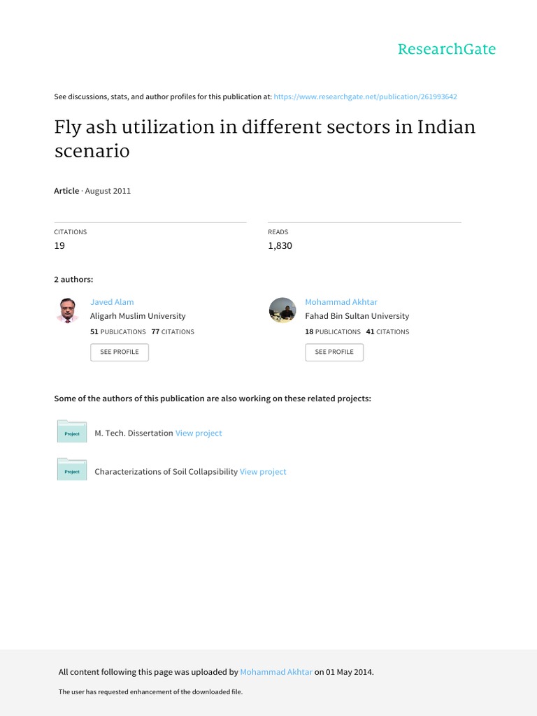 Fly Ash Utilization | PDF | Fly Ash | Concrete