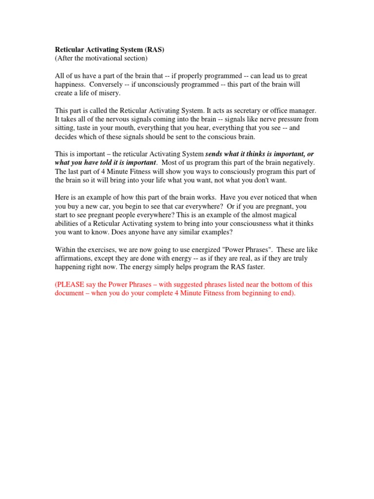 Reticular Activating System | PDF