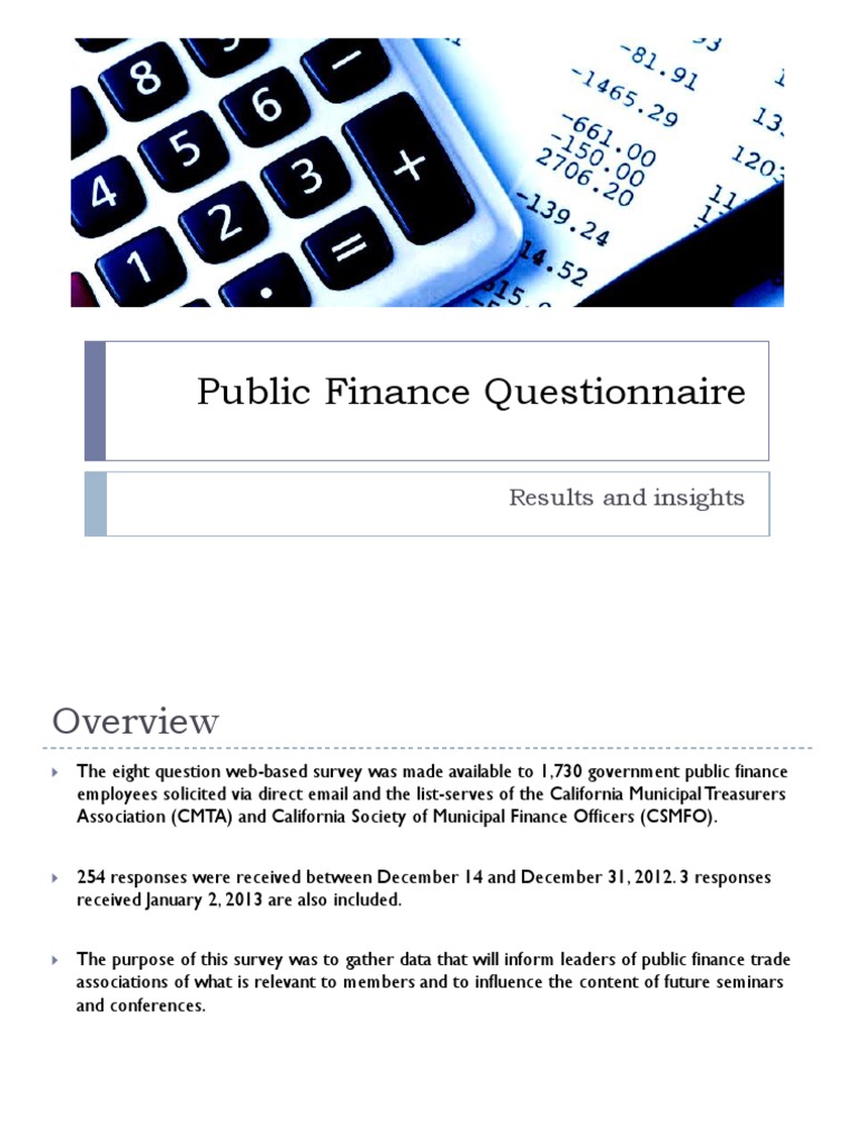Public Finance Questionnaire-Results | PDF | Public Finance | Economies