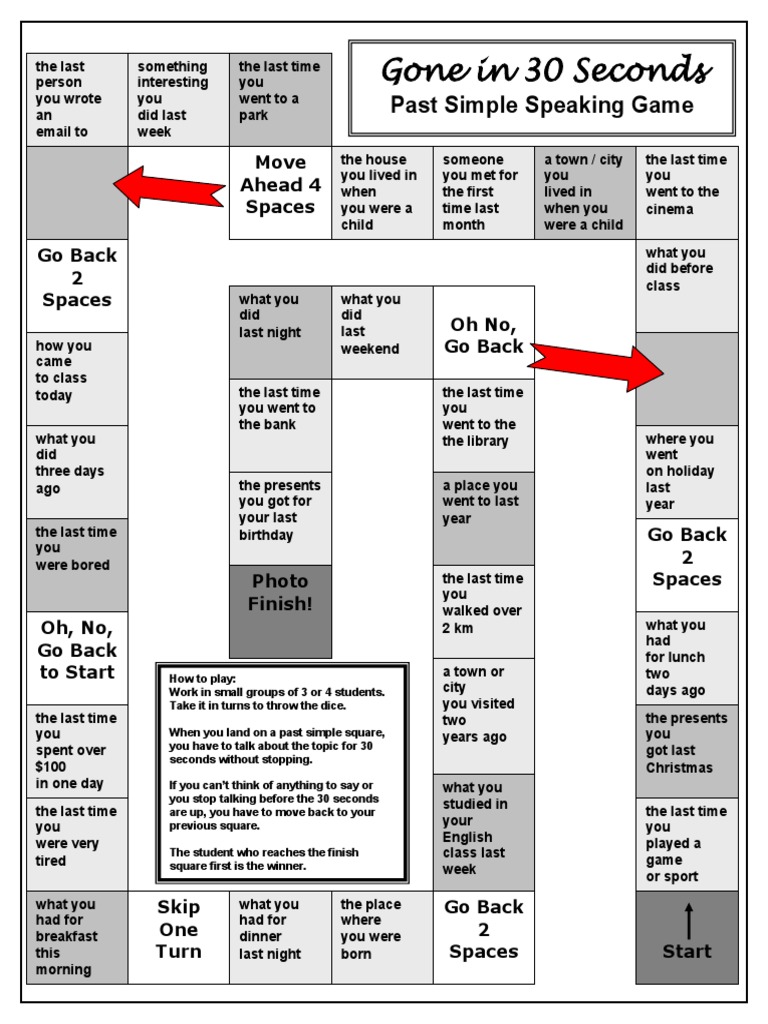 Past Tense Game PDF | PDF