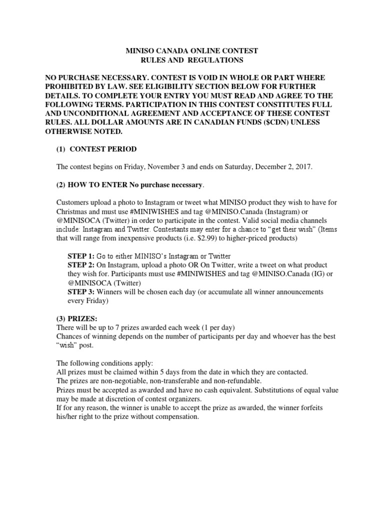Contest Rules & Regulations | PDF | Social Media | Popular Culture ...