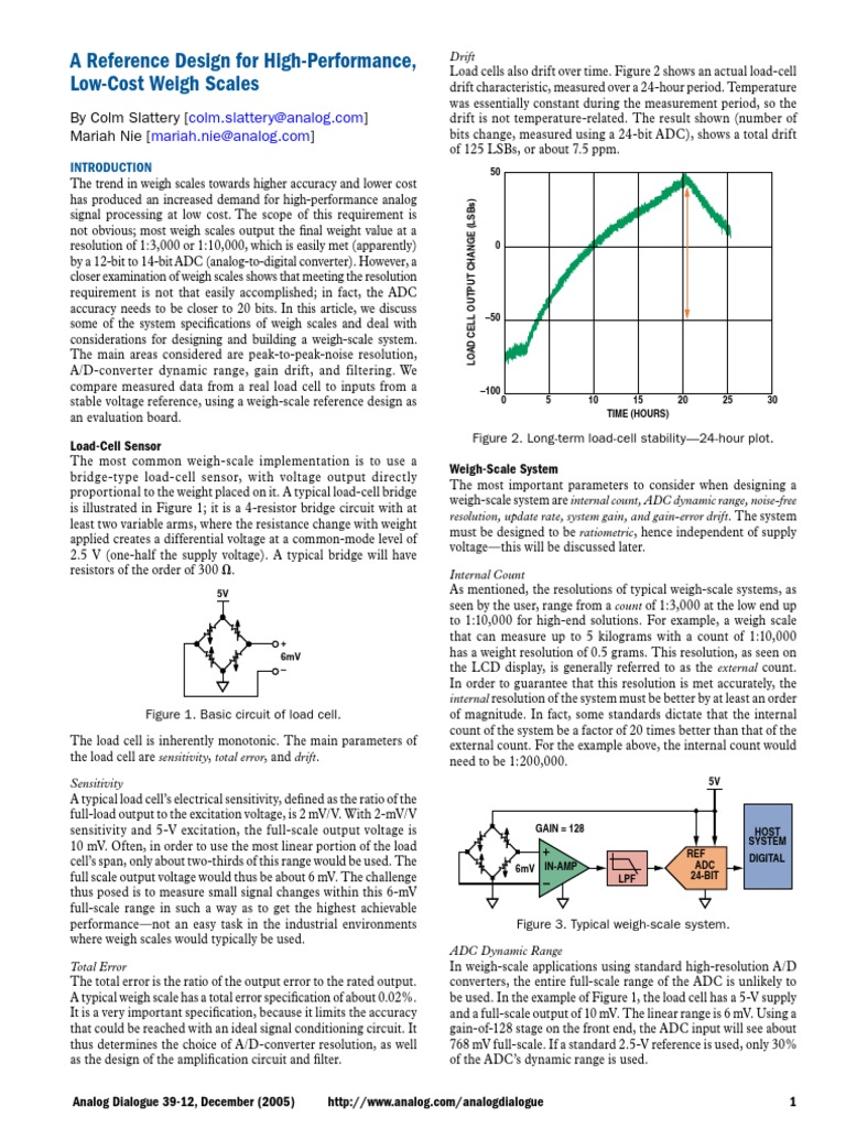 A Reference Design For Weigh Scales PDF | PDF | Analog To Digital ...