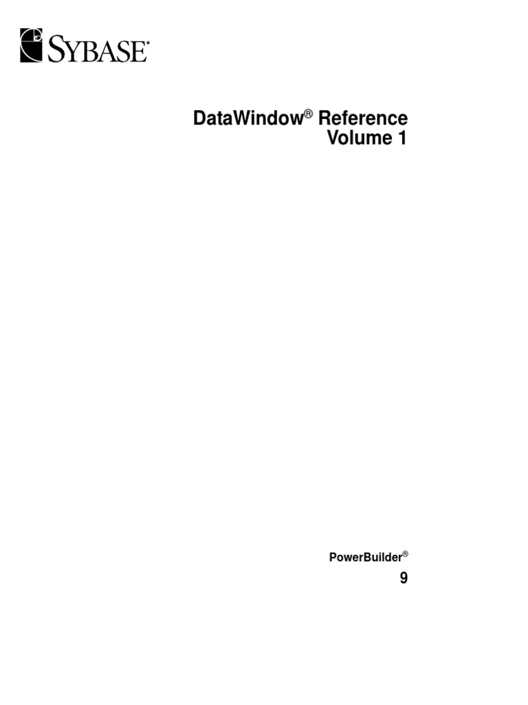 DataWindow Reference Volume 1 | PDF | Microsoft Sql Server | Sql
