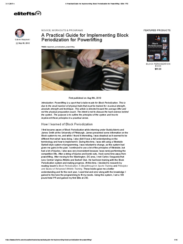 A Practical Guide For Implementing Block Periodization For Powerlifting ...