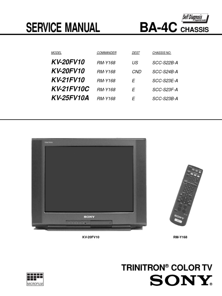 BA-4C Chasis SONY TV PDF | PDF | Coaxial Cable | Satellite Television