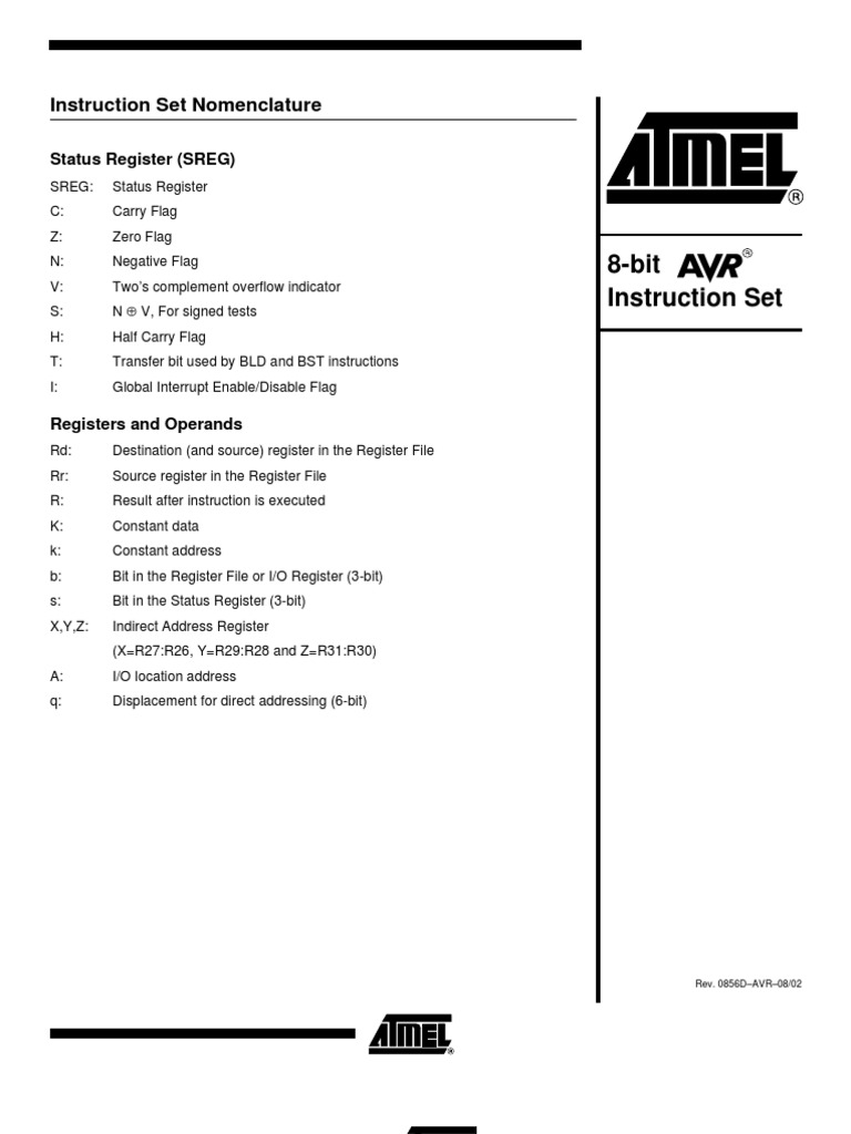 AVR Instruction Set | PDF | Office Equipment | Areas Of Computer Science