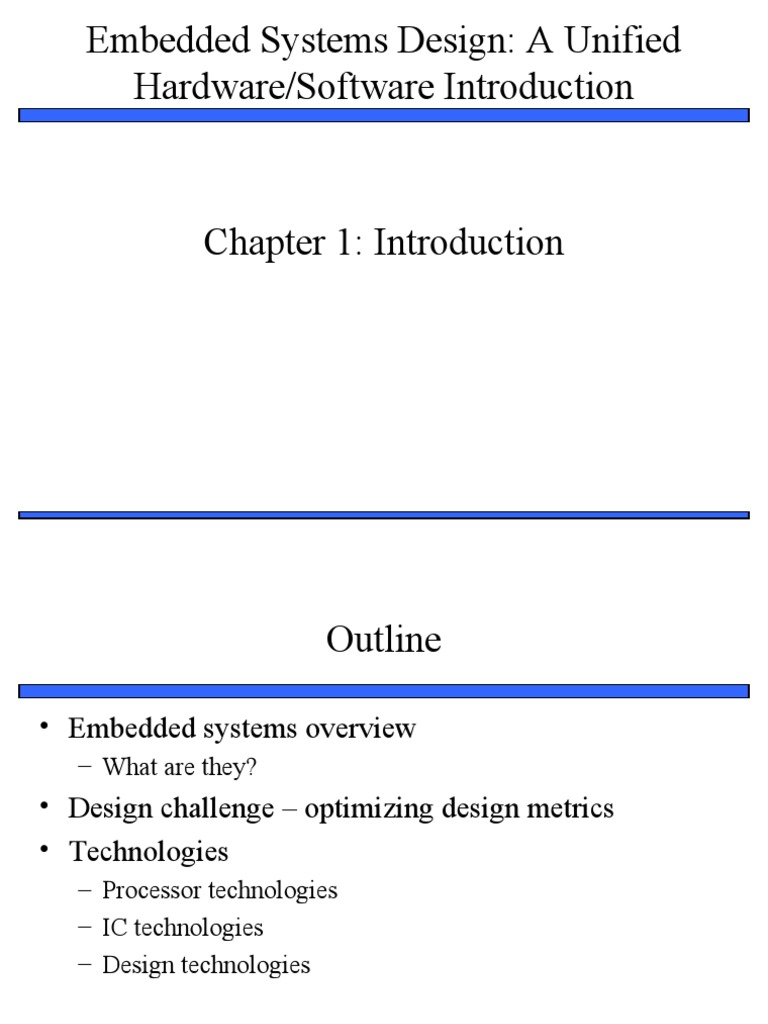 Embedded Systems Design: A Unified Hardware/Software Introduction | PDF | Embedded System ...
