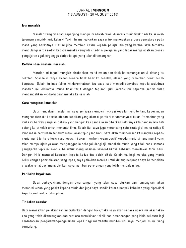 Contoh Journal Mingguan | PDF