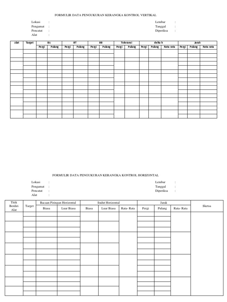 FORMULIR PENGUKURAN KKH Dan KKV | PDF