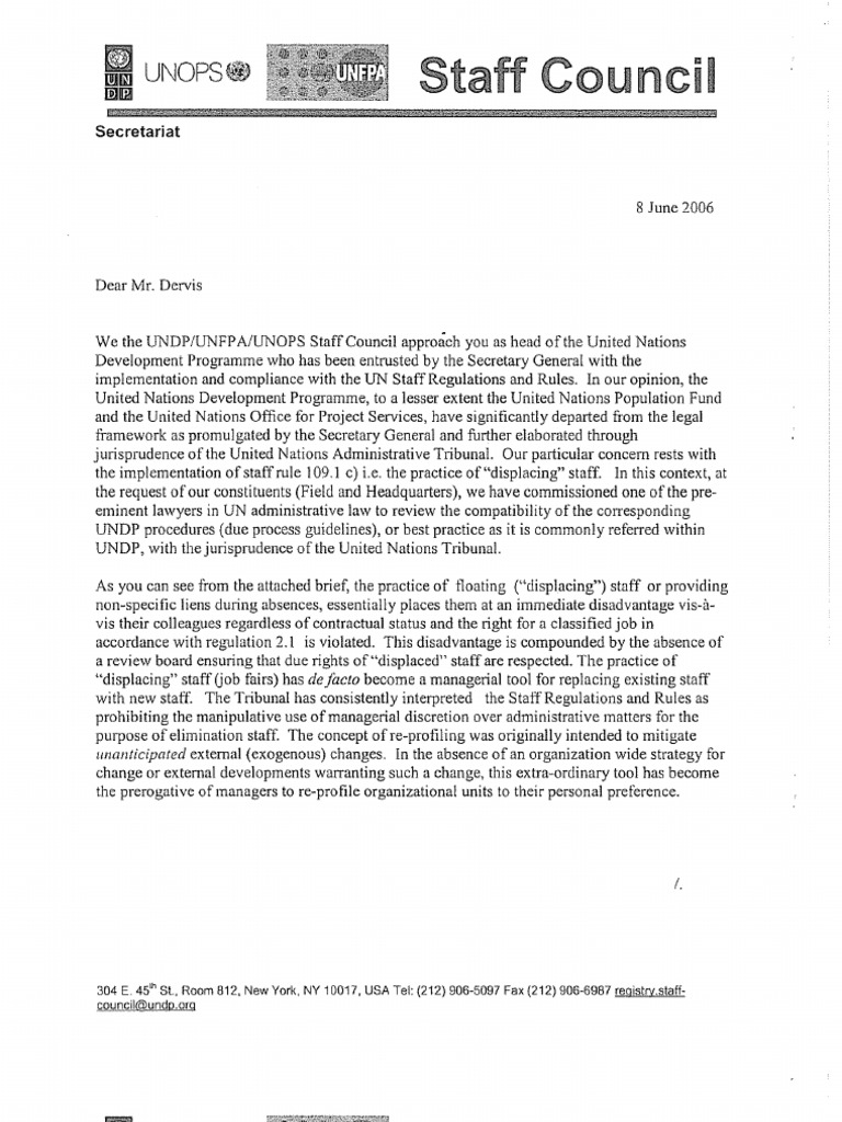 Dimitri Samaras Letter 22092006 | PDF | United Nations Development ...