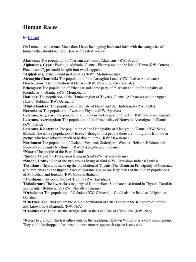 Human Races | PDF | Ethnicity | Europe Travel