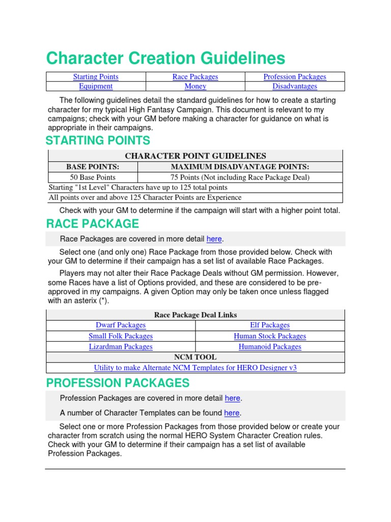 High Fantasy Character Creation Guidelines | PDF | Magic (Paranormal ...