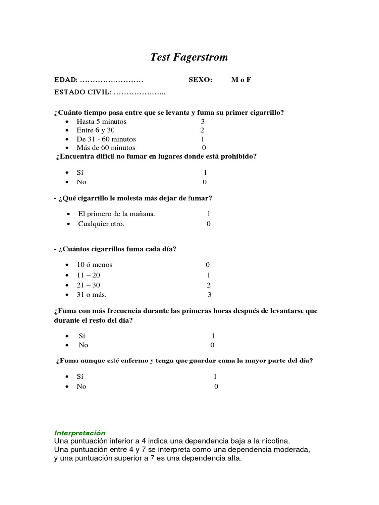 Test Fagerstrom | PDF