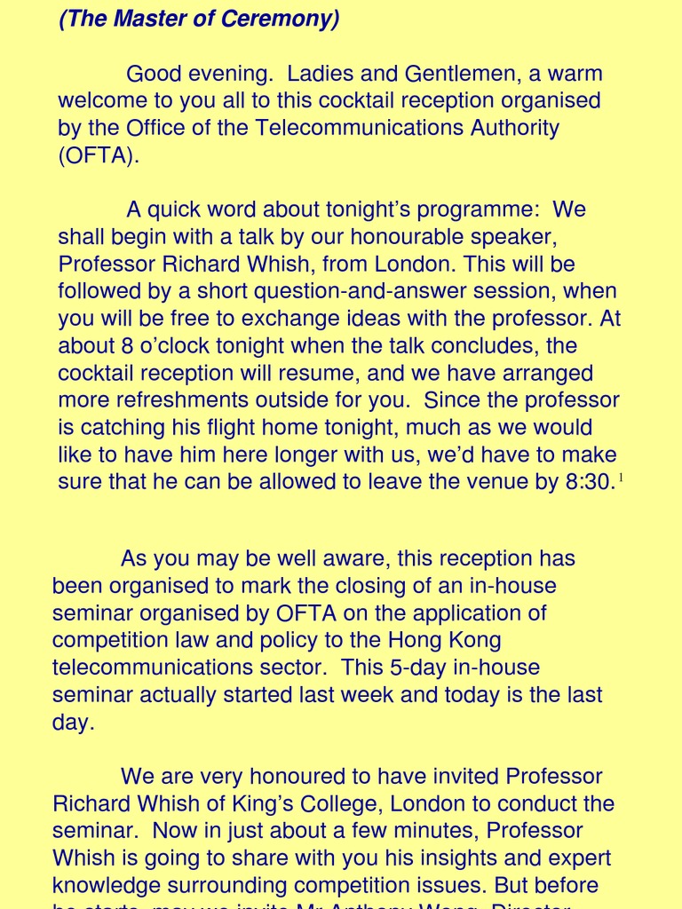 Emcee Speech | PDF | Competition Law | Monopoly