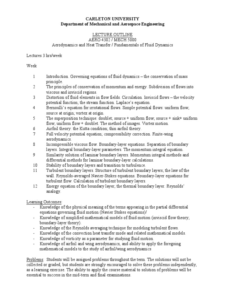 Carleton University Department of Mechanical and Aerospace Engineering ...