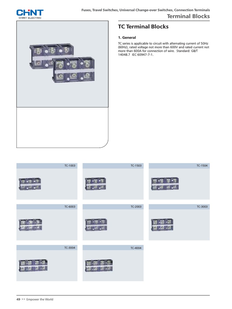 TC Terminal Blocks | PDF | Screw | Fuse (Electrical)