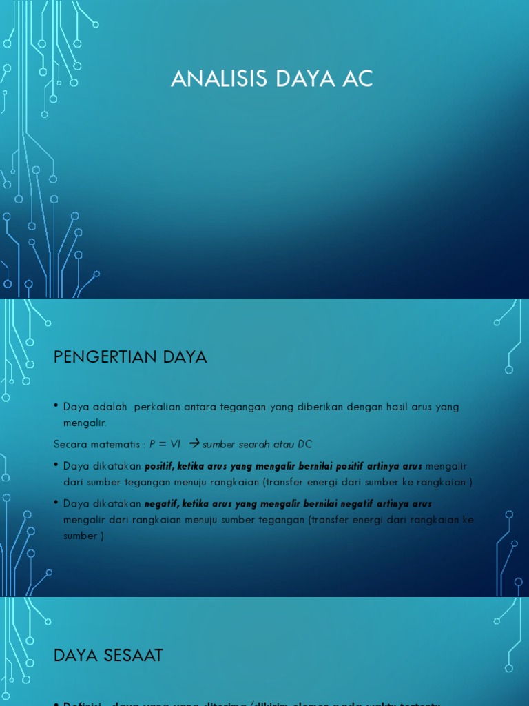 Analisis Daya AC: Daya Sesaat dan Rata-rata | PDF
