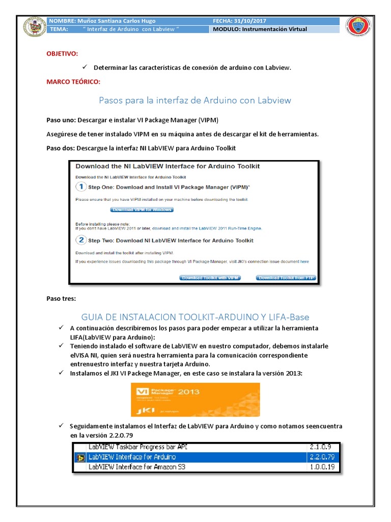 Interfaz Arduino-LabVIEW: Guía de Instalación | PDF | Arduino ...